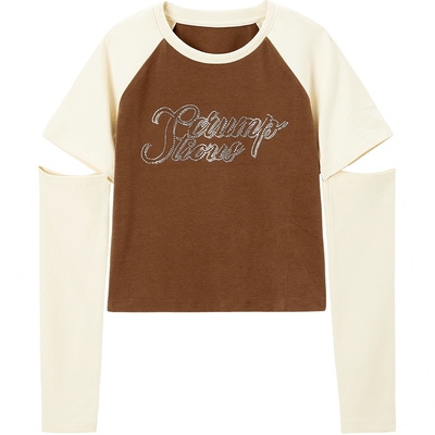 太平鸟女装秋季可拆卸袖子针织衫T恤A3CNE3102