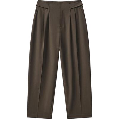 播商场同款慵懒风休闲裤女春秋直筒可露丽西装长裤BDR3KD3042