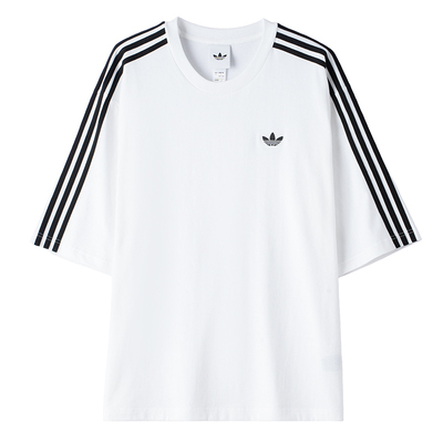 阿迪达斯adidas三叶草26秋季新款男透气运动休闲短袖白T恤KG6332