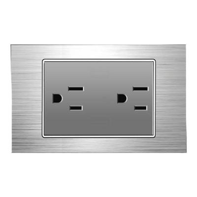 台标118型110v插座铝拉丝灰色Type-c台湾美式面板USB墙壁20W开关