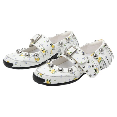 DaphneLab方糖流苏薄底玛丽珍