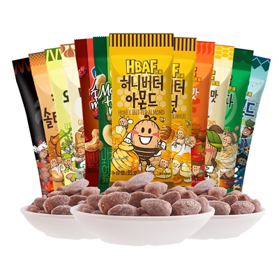 hbaf芭蜂蜂蜜黄油巴旦木混合坚果炒货休闲健康办公独立小包零食