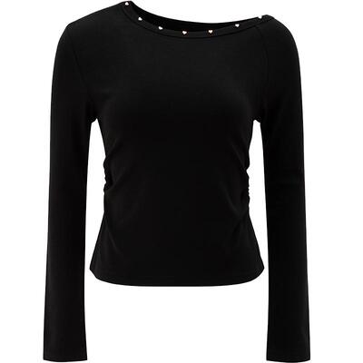 LAGOGO斜肩时尚修身时髦打底小衫