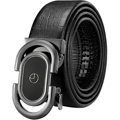 金利来新款时尚腰带男真皮自动扣皮带商务休闲鳄鱼纹牛皮裤带潮男