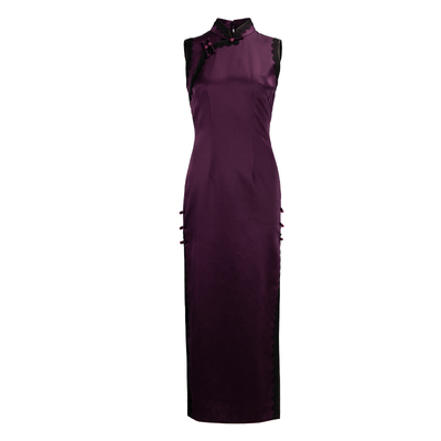 盖世红颜真丝手工旗袍裙优雅