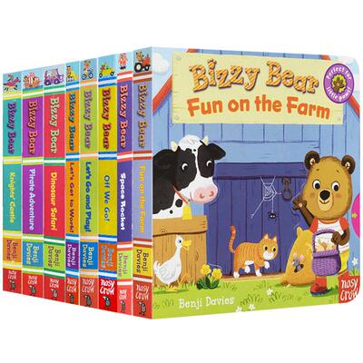 送音频Bizzy Bear小熊很忙英文原版Train Driver/Space Rocket/Spooky House纸板童谣机关推拉玩具操作书可搭sing along busy book