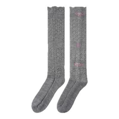 TCH轻奢烫钻镂空针织穿搭感堆堆袜女中高筒花边毛线袜T75C55E1011