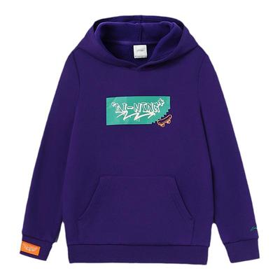 李宁正品男女大童运动生活系列套头连帽秋运动服卫衣新款YWDR524