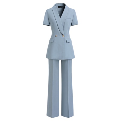 通勤西装阔腿裤套装商务职场正装