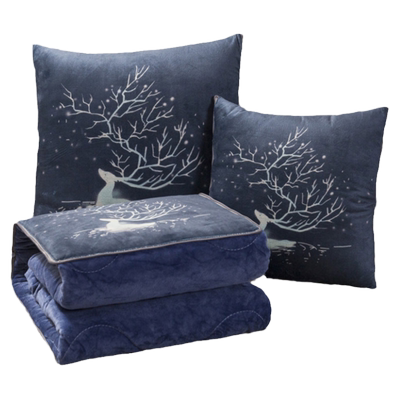 加厚珊瑚绒牛奶绒抱枕被子