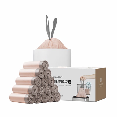 固成垃圾袋抽绳式300只加厚量贩