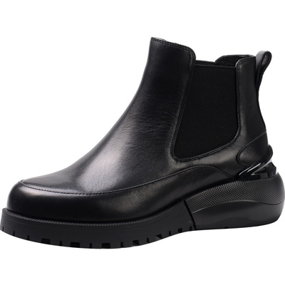 VDVC厚底坡跟真皮切尔西短靴