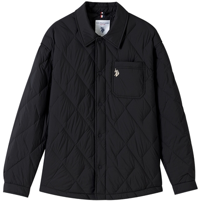 USPA男士羽绒服冬季轻薄2023年新款短款户外衬衫翻领保暖休闲外套