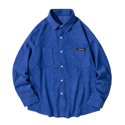 灯芯绒工装长袖衬衫百搭纯色