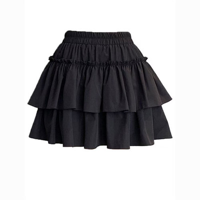 荷叶边雪纺半身裙女春季2025新款高腰A字短裙小个子蓬蓬蛋糕裙子