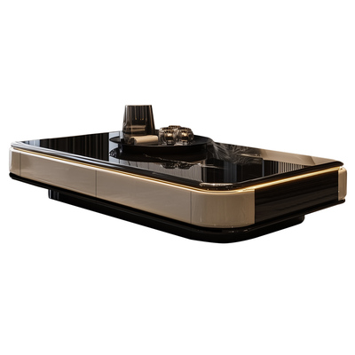 轻奢意式极简大理石茶几新款