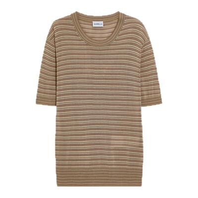 MARELLA 2025秋冬女装圆领短袖条纹毛针织衫3366185102