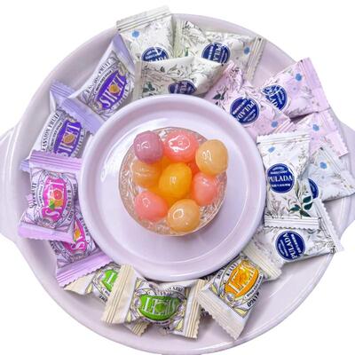 英国PULADA朴拉达果汁硬糖全系混合水果糖前台招待糖婚糖喜糖零食