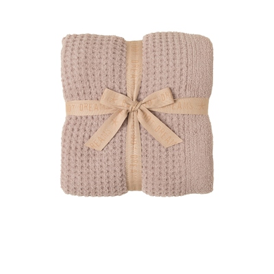 Barefoot Dreams CozyChic Waffle Throw玫瑰粉华夫格毛毯REVOLVE