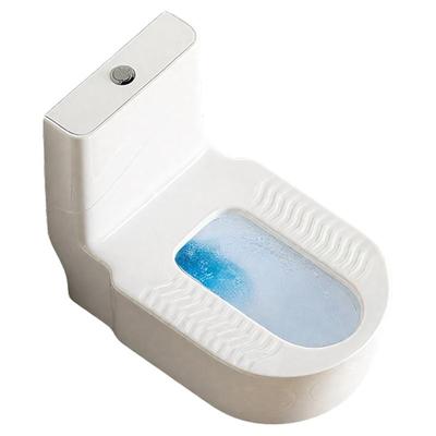 一体带弯免挖坑陶瓷蹲便器