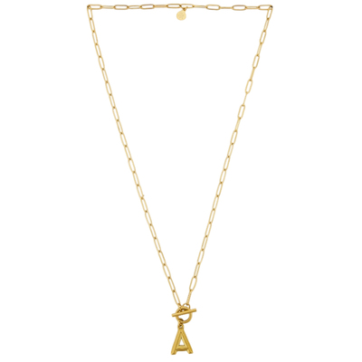 petit moments PAPERCLIP INITIAL 项链 金属金色 REVOLVE小众新