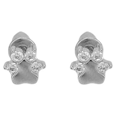 PAUSA ANN s925 纳福系列 mini精致小猫抓镶钻好运通勤简约耳钉