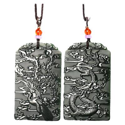 天然新疆和田玉龙凤玉吊坠男女款