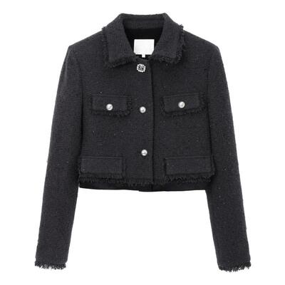 REVAN芮范设计师款哑光亮片粗花呢外套RM90105031