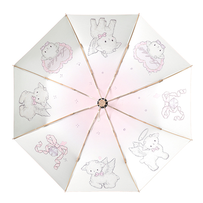 晴雨伞时光情人折叠彩胶涂层