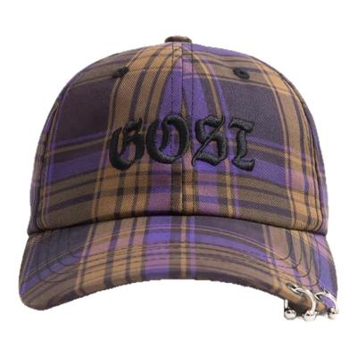 GOST复古格纹朋克金属环棒球帽美式运动鸭舌帽户外防晒遮阳帽潮牌