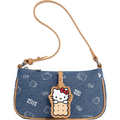 TOUTOUhellokitty凯蒂猫牛仔法棍腋下包哈喽kt单肩斜挎包生日礼物