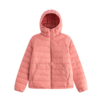 riverstone plus 90白鸭绒排骨连帽羽绒服女轻薄冬季保暖拉链外套