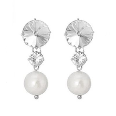 GGXR 欧美水钻珍珠镶钻耳环无耳洞耳夹法式轻奢高级感 赵露思同款