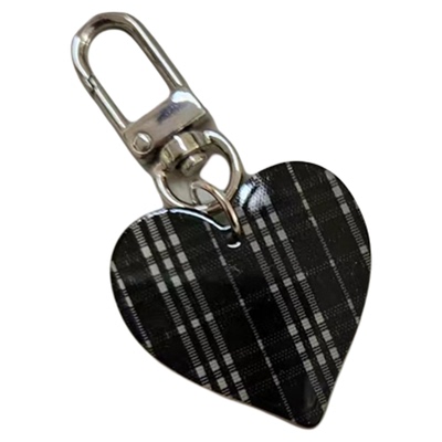 韩国桃心复古豹纹爱心钥匙链