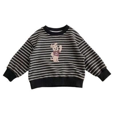 儿童洋气条纹卫衣春秋装柔软上衣