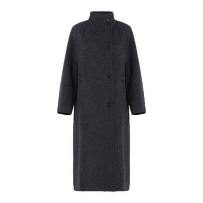 范洛极简主义廓形立领毛呢外套