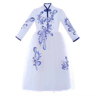 女童中国风演出服公主裙儿童礼服