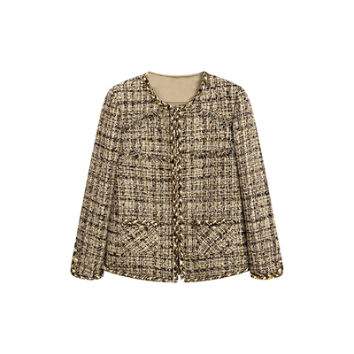 Alone Savor龙喜儿 秋冬小香风绵羊毛短外套粗花编织呢上衣女K592