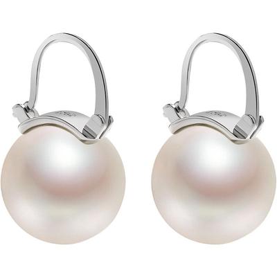 卡伦图通体纯银镶嵌正圆珍珠耳环