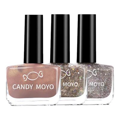 CandyMoyo指甲油免烤速干安全无毒2025新款裸色爆闪快干持久不掉
