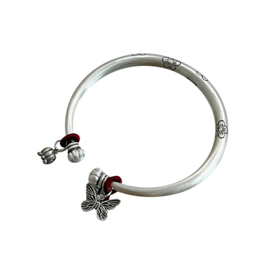 古风女梅花足银999.9手镯