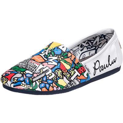 一脚蹬涂鸦懒人帆布鞋男透气时尚