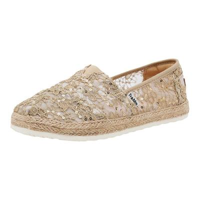 汤姆斯渔夫鞋蕾丝亮片透气网鞋女