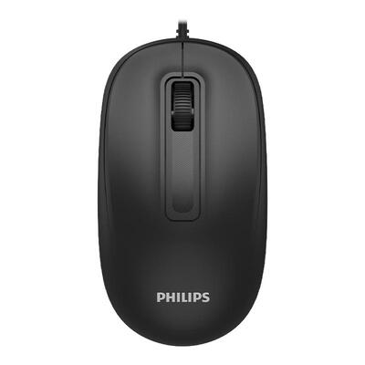 飞利浦有线鼠标办公USB笔记本台式电脑商务通用便携人体工学小M1