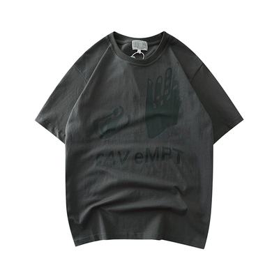 ce日系潮牌蜡染印花做旧男女t恤