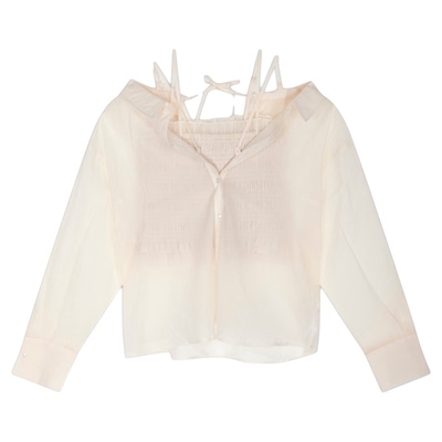 Heatherich衬衫女2025夏季新款休闲无袖吊带衬衣两件套578281