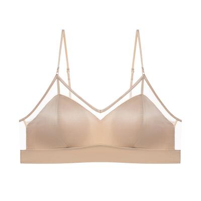 100%真丝内衣女小胸细肩带文胸