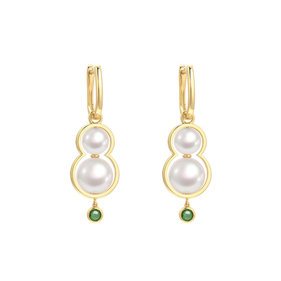 LynnHaven麟玟葫芦珍珠18K金耳饰