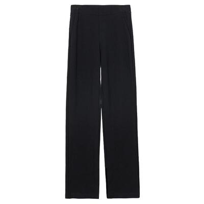 谜底磨毛喇叭裤长裤女冬季新品百搭修身开叉微喇裤244MK1684