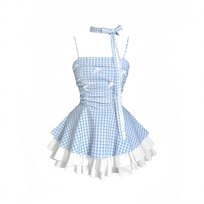 夏日洛丽塔蝴蝶结显瘦蓬蓬短裙